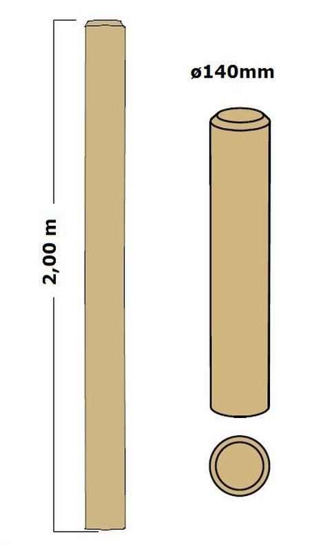 Rollizo torneado en madera de pino, ø140mm de diámetro — Ludogarden
